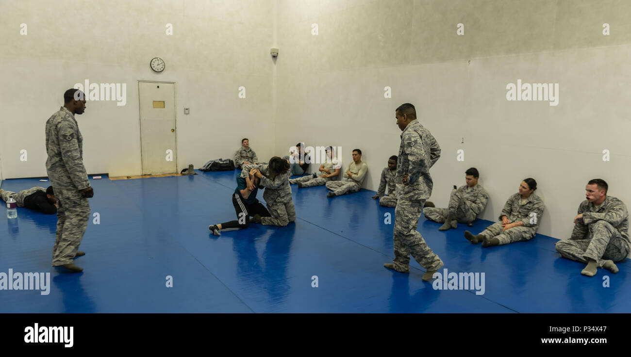 U.S. Air Force Airmen from the 18th Security Forces Squadron practice ...