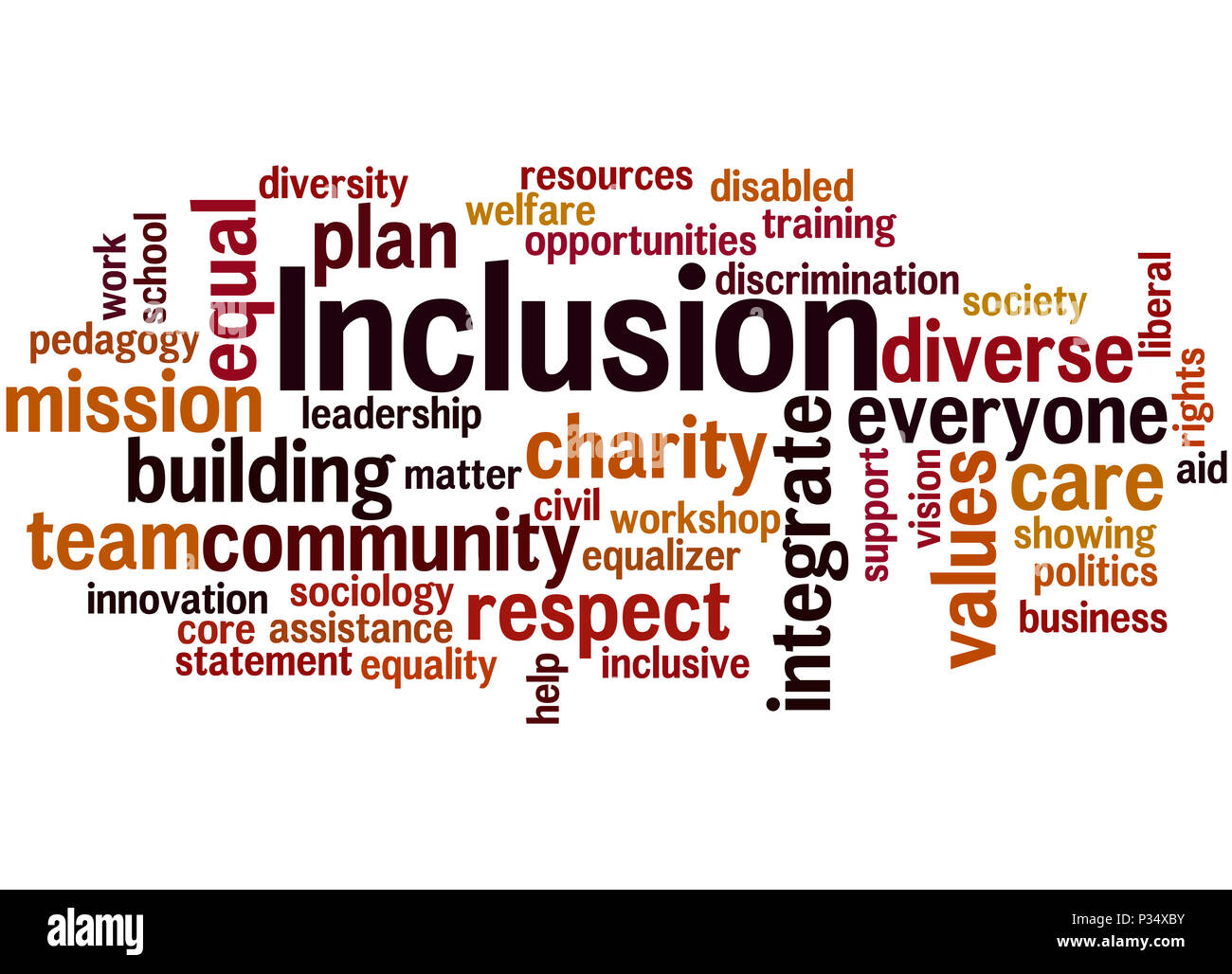 Inclusion, word cloud concept on white background Stock Photo - Alamy