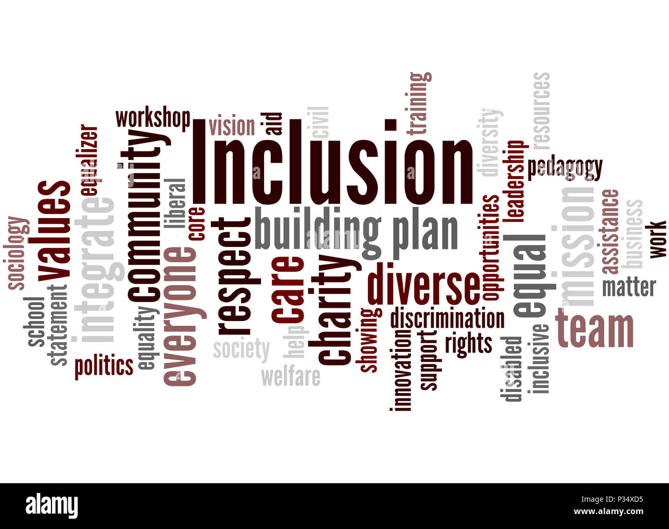 Inclusion, word cloud concept on white background Stock Photo - Alamy