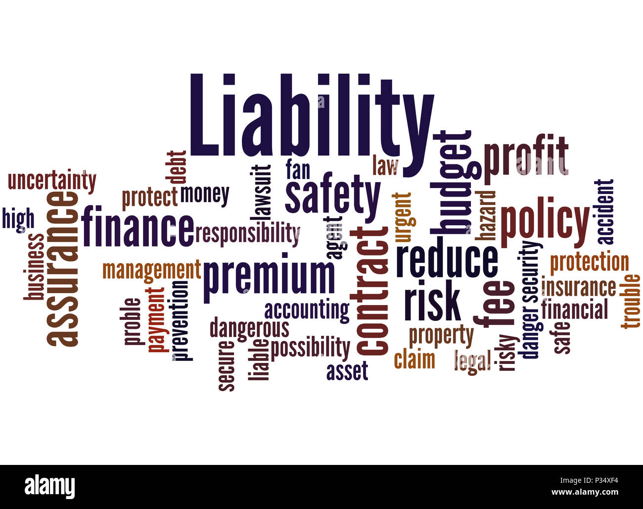 Liability, word cloud concept on white background Stock Photo - Alamy