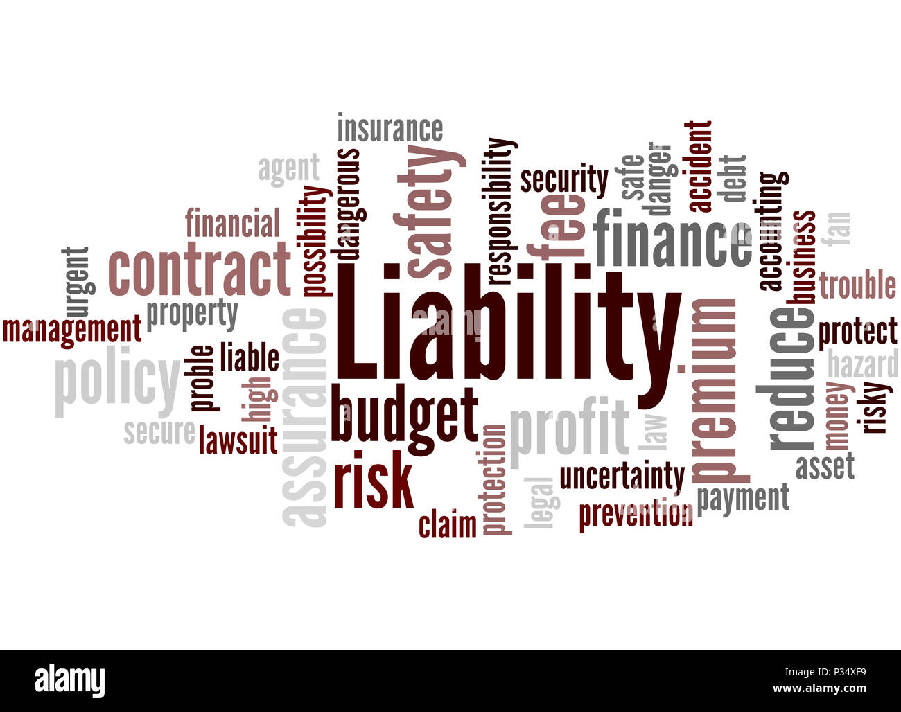Liability, word cloud concept on white background Stock Photo - Alamy