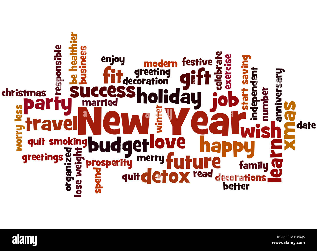 New Year expectations, word cloud concept on white background Stock ...
