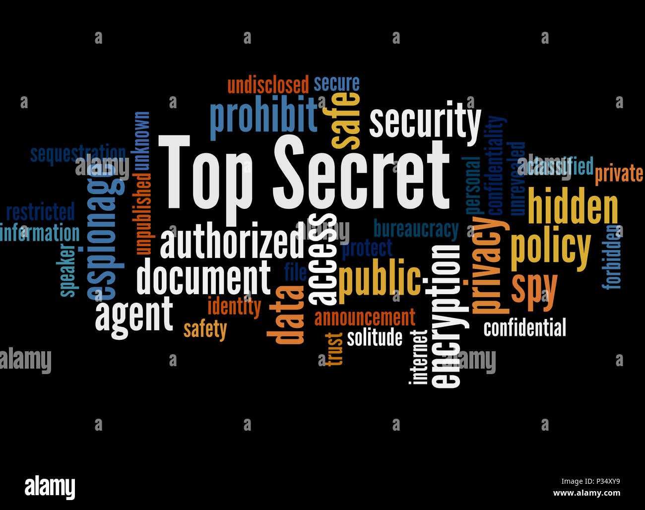 Top Secret, word cloud concept on black background Stock Photo - Alamy