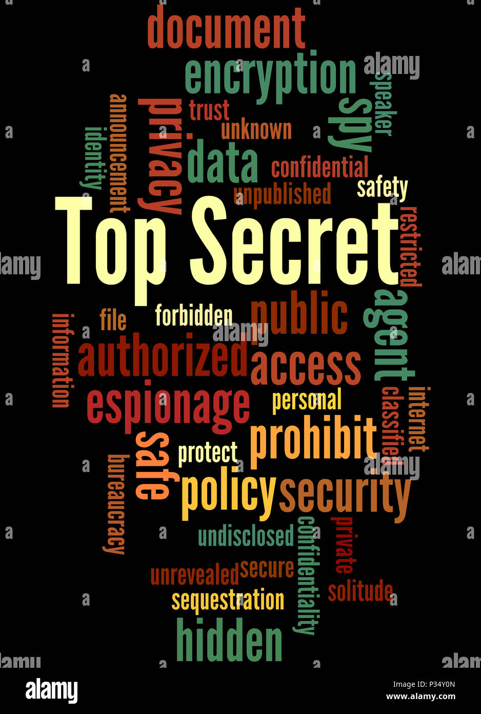 Top Secret, word cloud concept on black background Stock Photo - Alamy