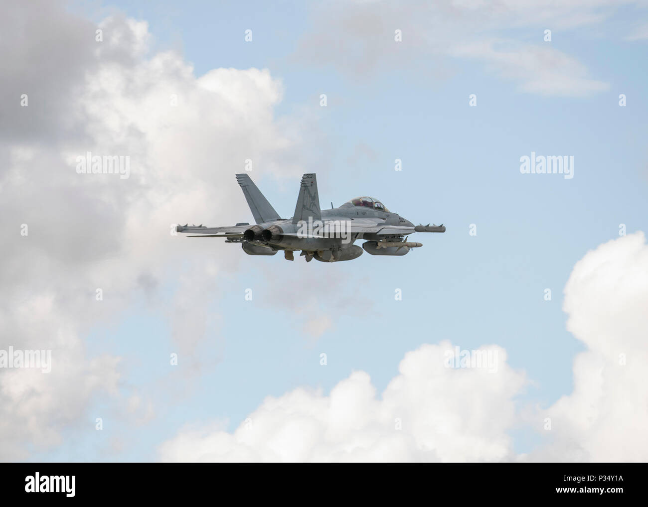 An EA-18G Growler assigned to VAQ-131 Electronic Attack Squadron takes ...
