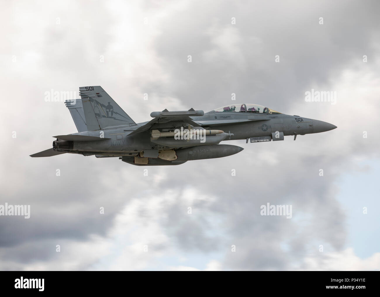 An EA-18G Growler assigned to VAQ-131 Electronic Attack Squadron takes ...