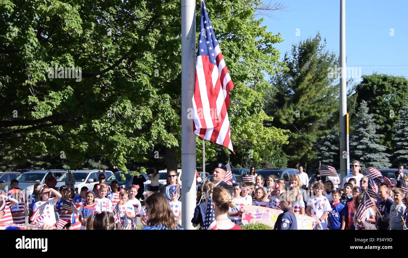 USACE Buffalo District Deputy Commander MAJ Jared Runge leads the flag ...