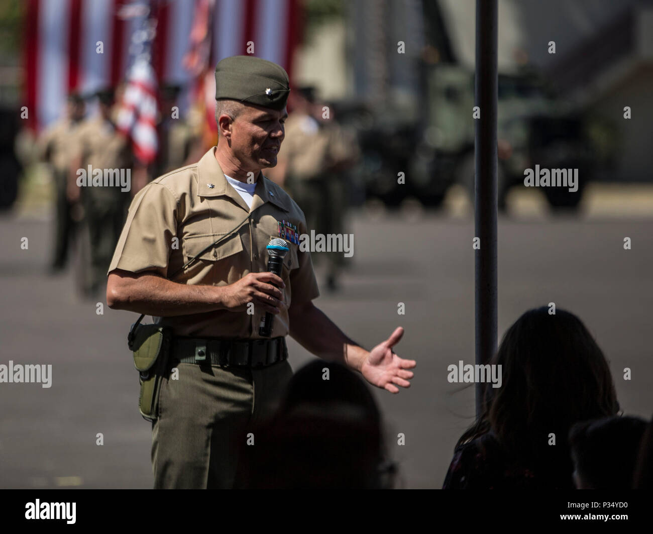 U.S. Marine Lt. Col. Ronnie D. Michael, off-gong 1st Supply Battalion ...