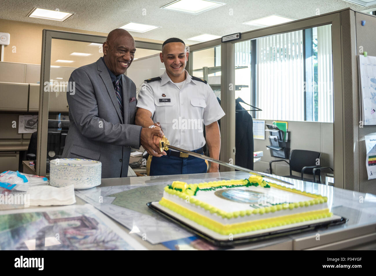 Arlington National Cemetery employees Joseph Bunton (left), engineering ...