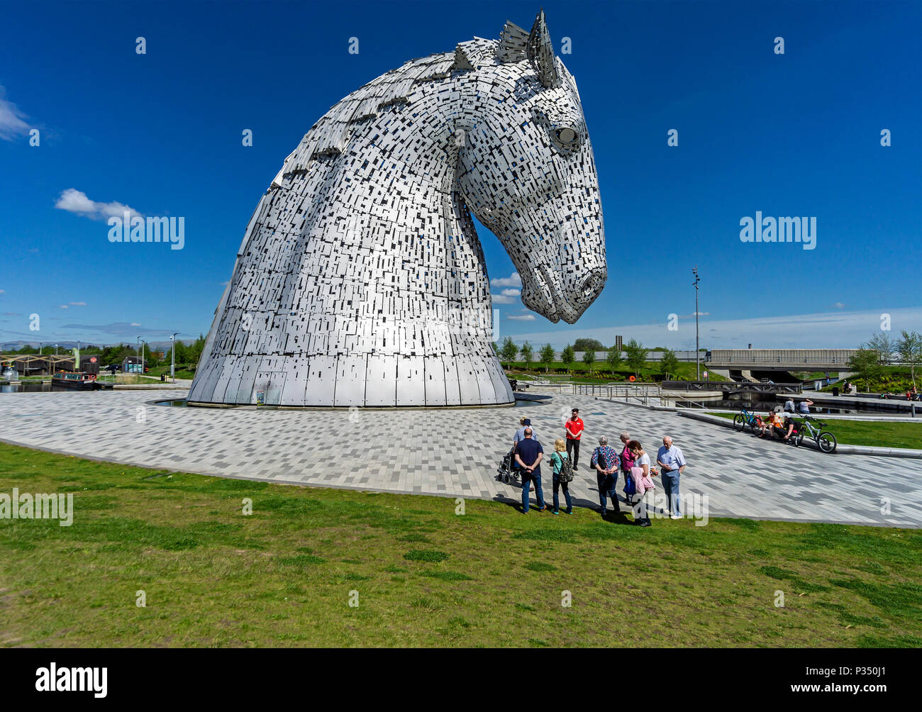the Kelpies sited by the Forth & Clyde Canal at The Helix park in ...