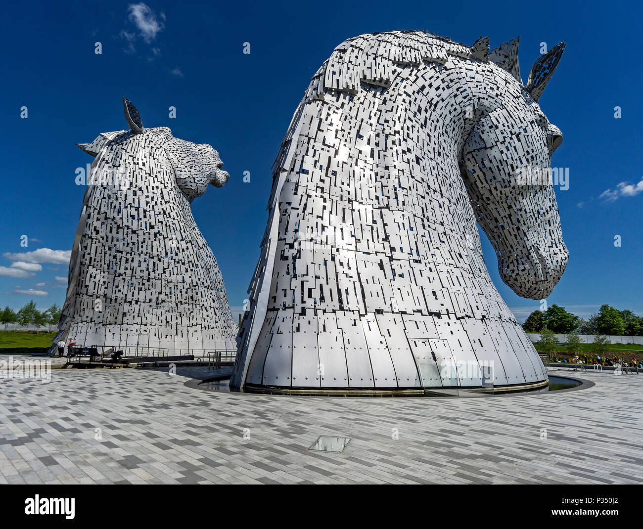 the Kelpies sited by the Forth & Clyde Canal at The Helix park in ...