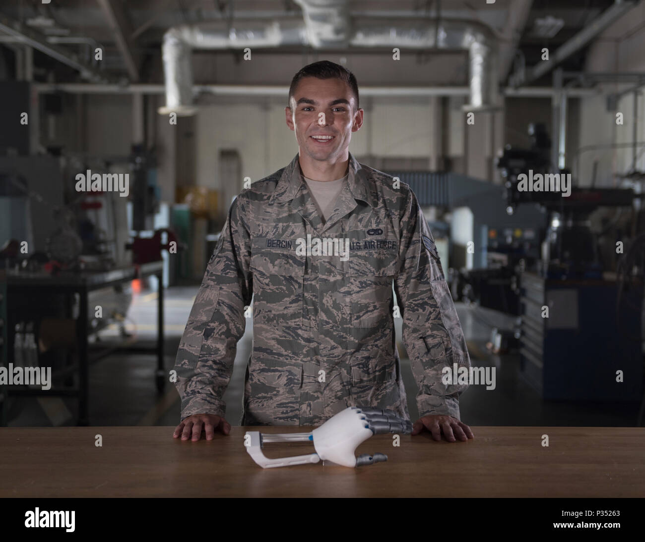 U.S. Air Force Senior Airman Timothy Bergin, 33rd Maintenance Squadron aircraft metals ...