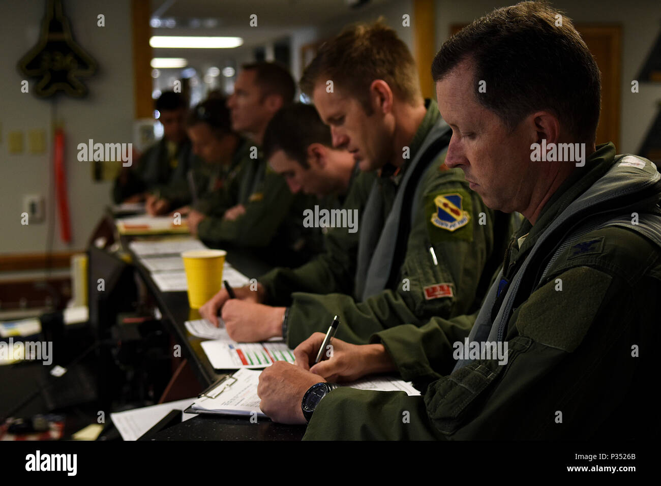Col. Christopher Sage, 4th Fighter Wing commander, receives a pre ...