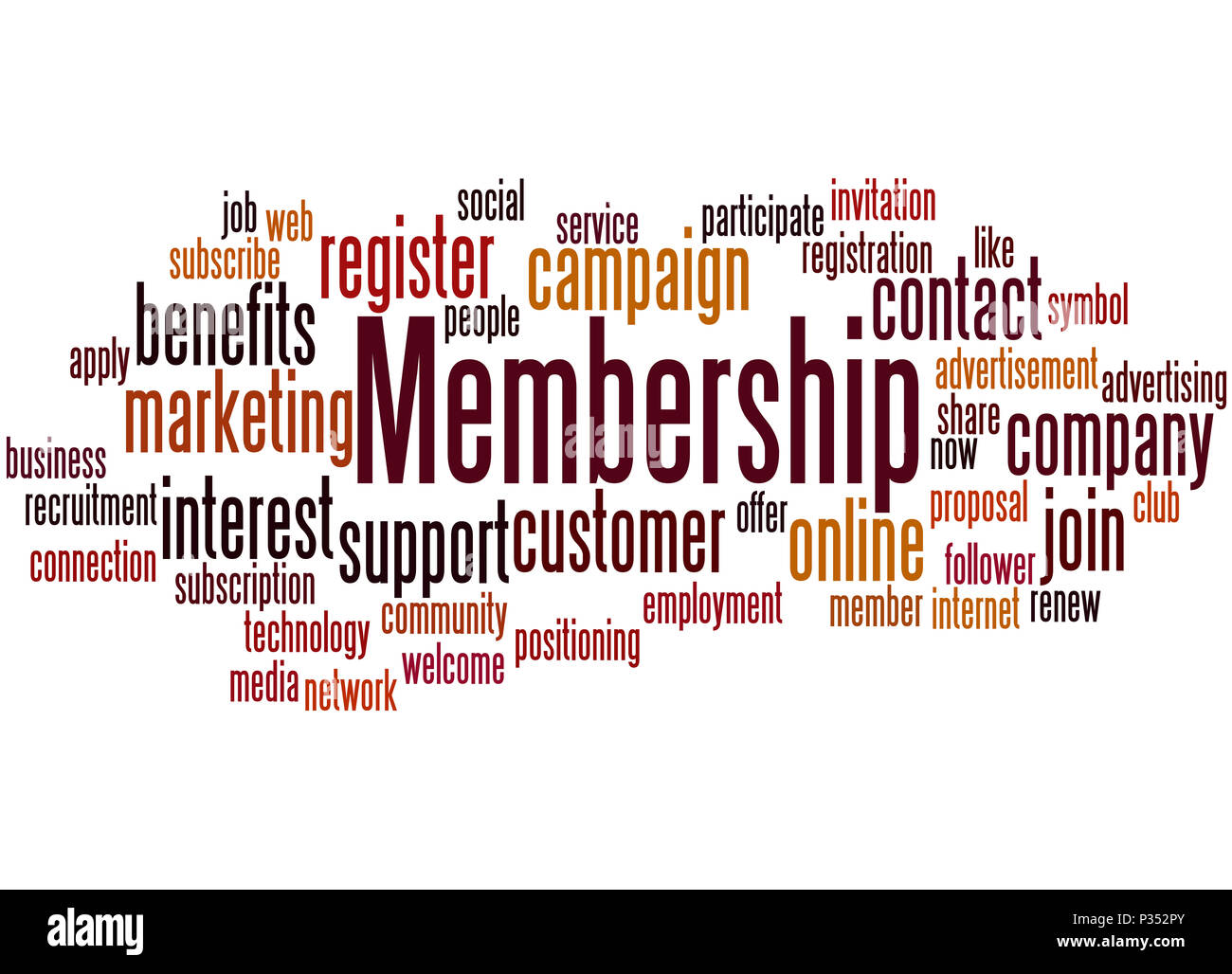 Membership, word cloud concept on white background Stock Photo - Alamy