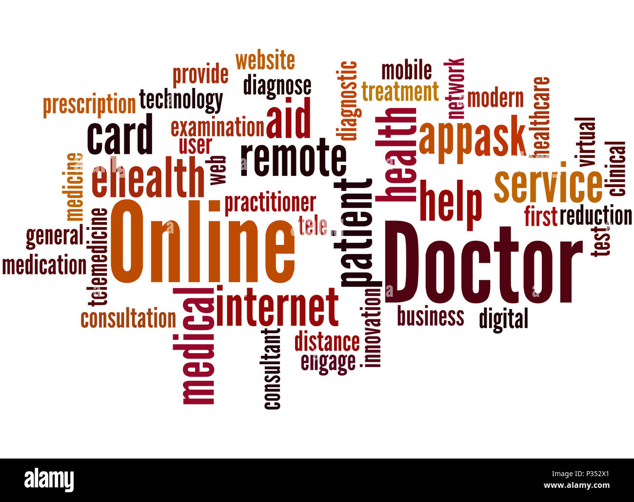 Online Doctor, word cloud concept on white background Stock Photo - Alamy