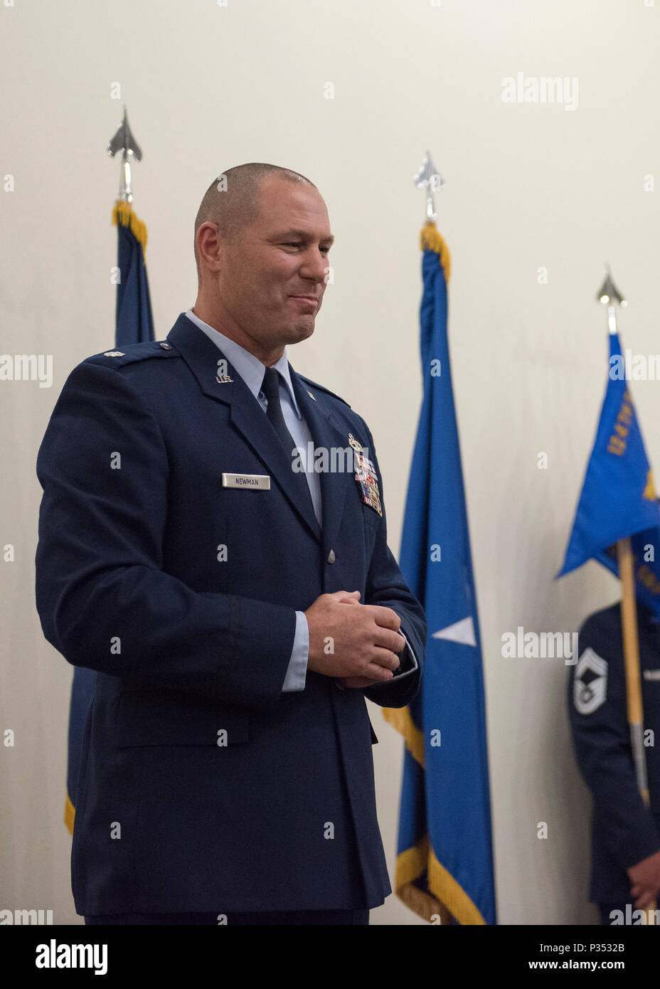 Lt. Col. Eric Newman, the 124th Mission Support Group commander ...