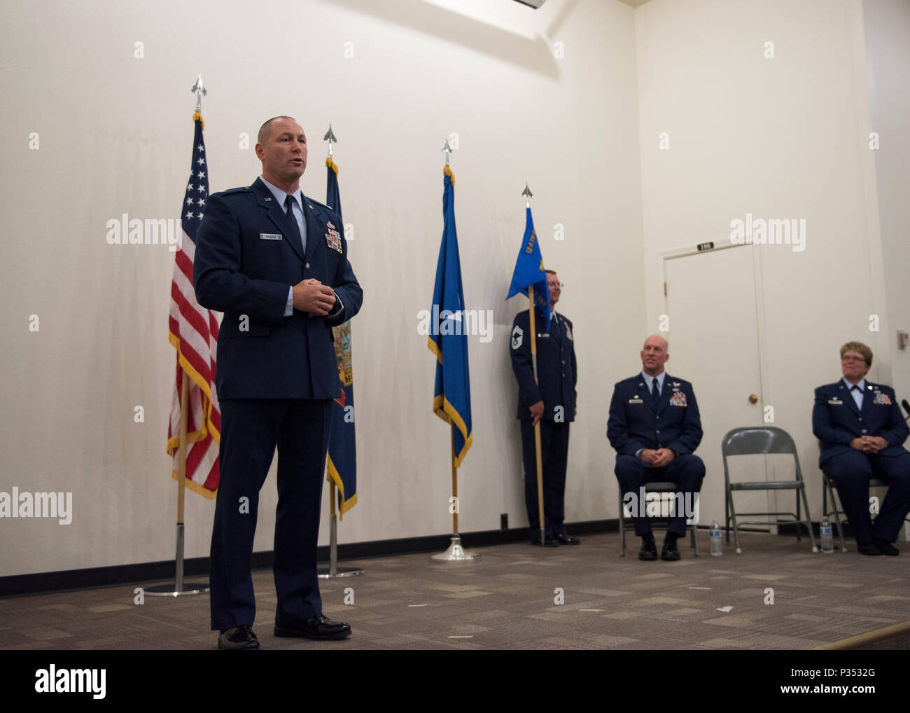 Lt. Col. Eric Newman, the 124th Mission Support Group commander ...