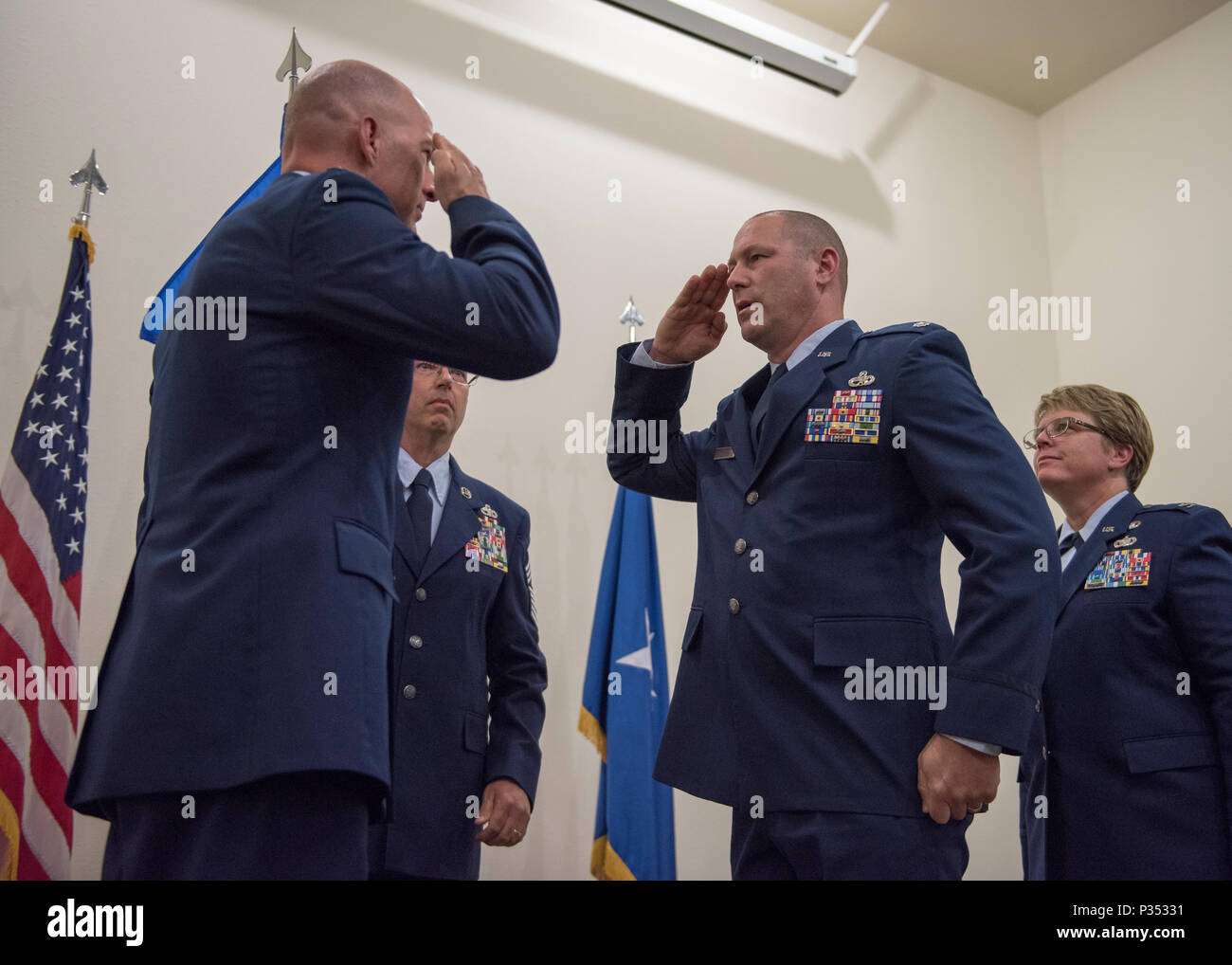 Lt. Col. Eric Newman, the 124th Mission Support Group commander ...