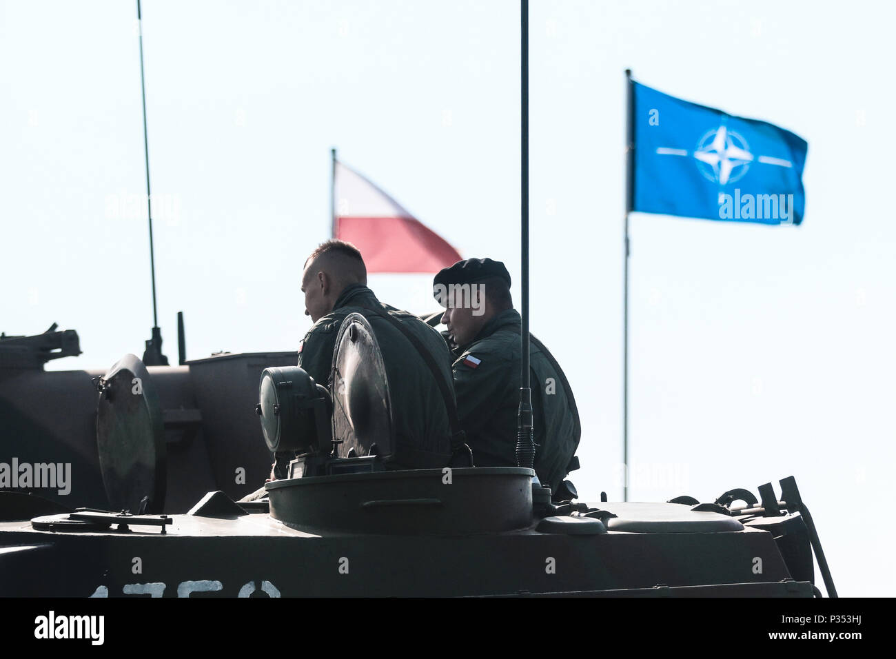 Polish army soldiers with 15th Mechanized Brigade, wait to begin a ...