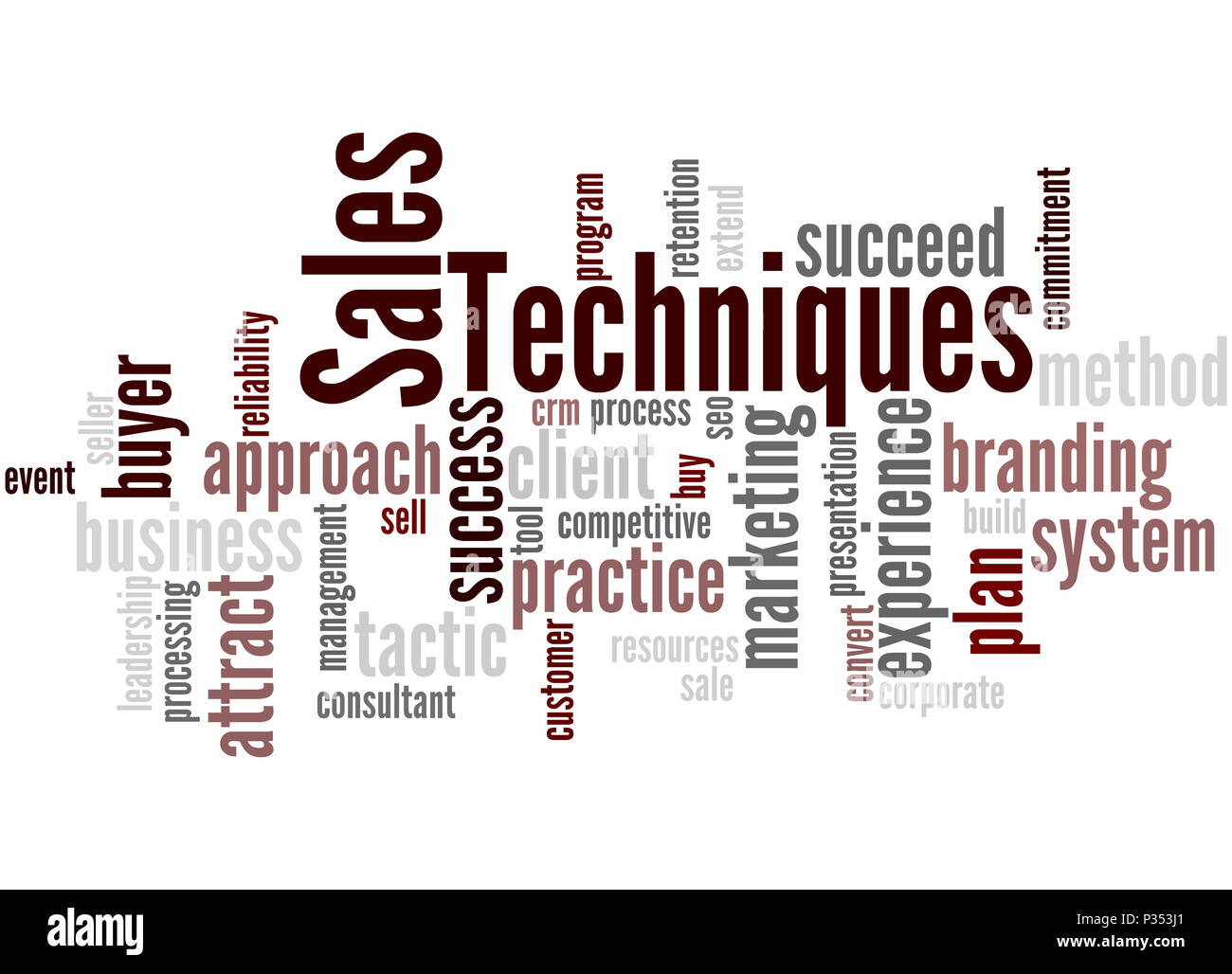 Sales Techniques, word cloud concept on white background Stock Photo ...