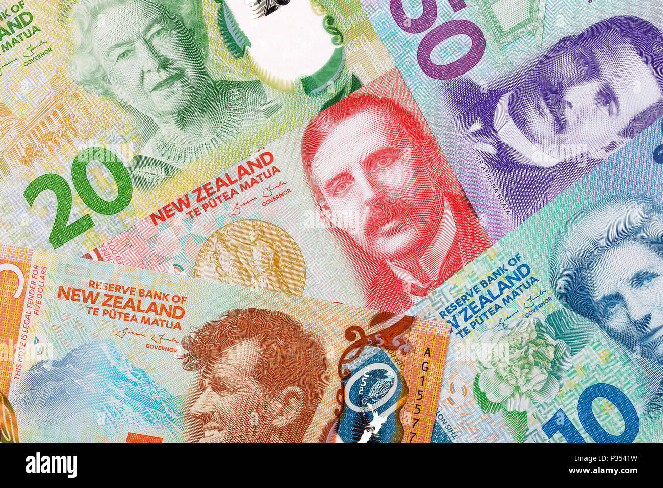 Money from New Zealand, a background Stock Photo - Alamy