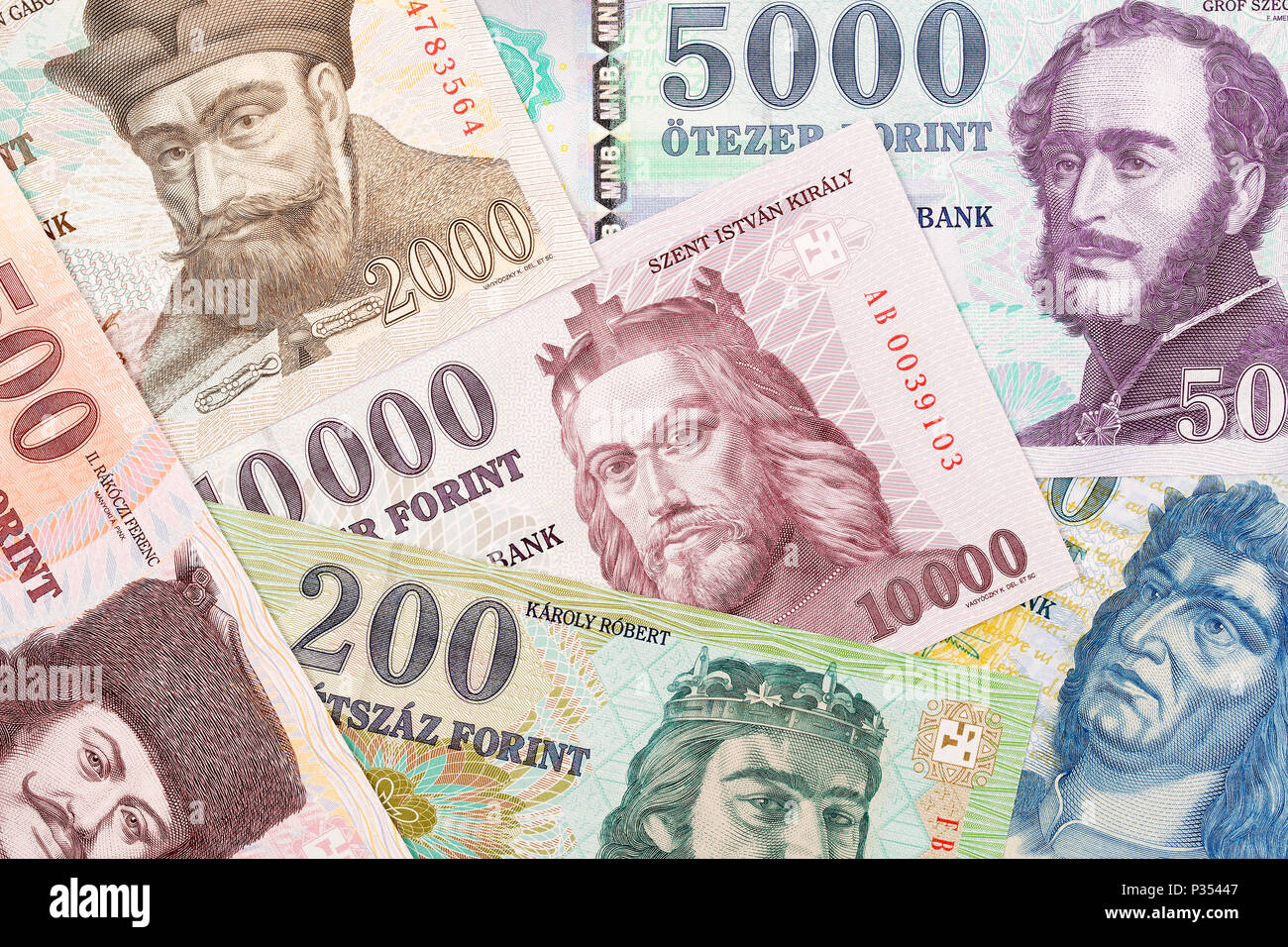 Hungarian money, a background Stock Photo - Alamy