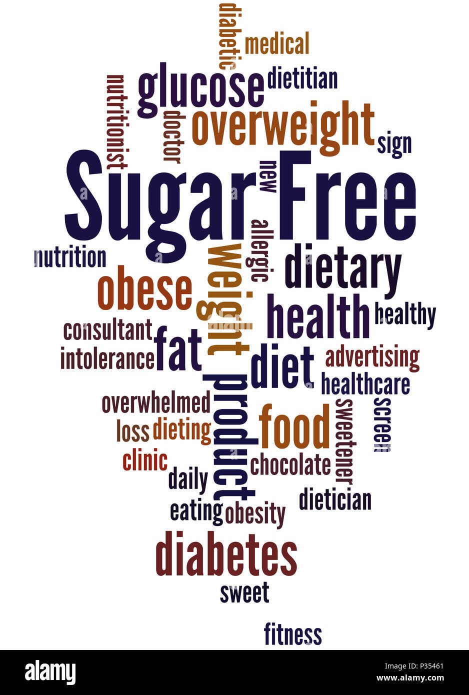 Sugar Free, word cloud concept on white background Stock Photo - Alamy
