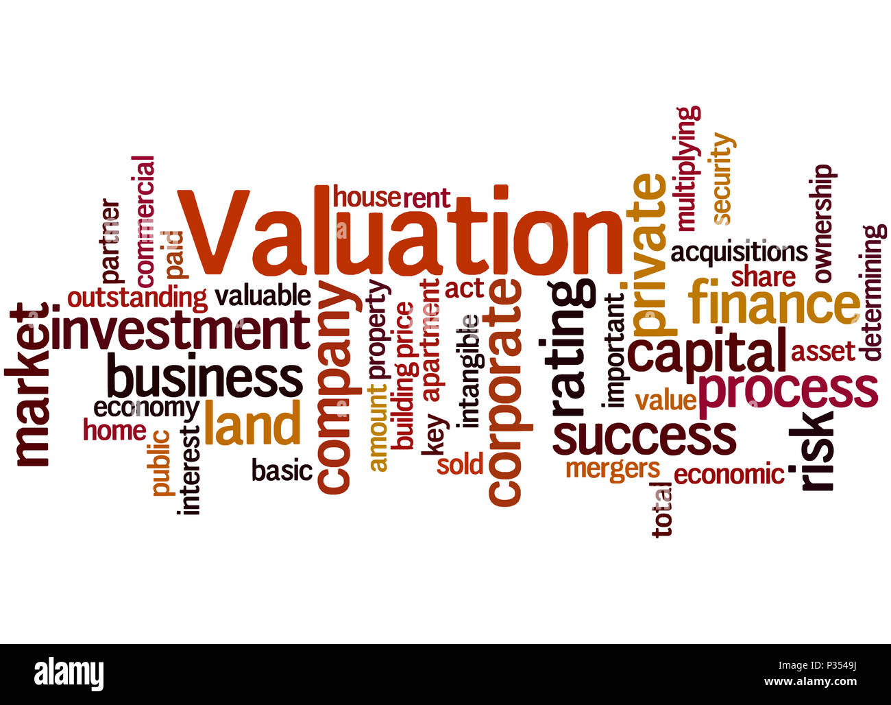 Valuation, word cloud concept on white background Stock Photo - Alamy