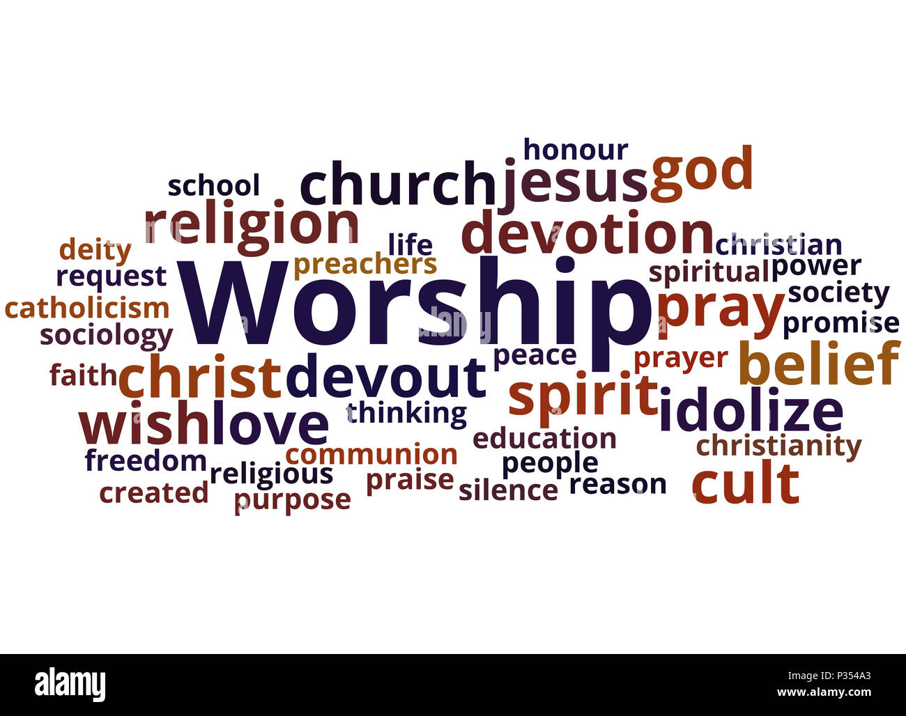 Worship, word cloud concept on white background Stock Photo - Alamy