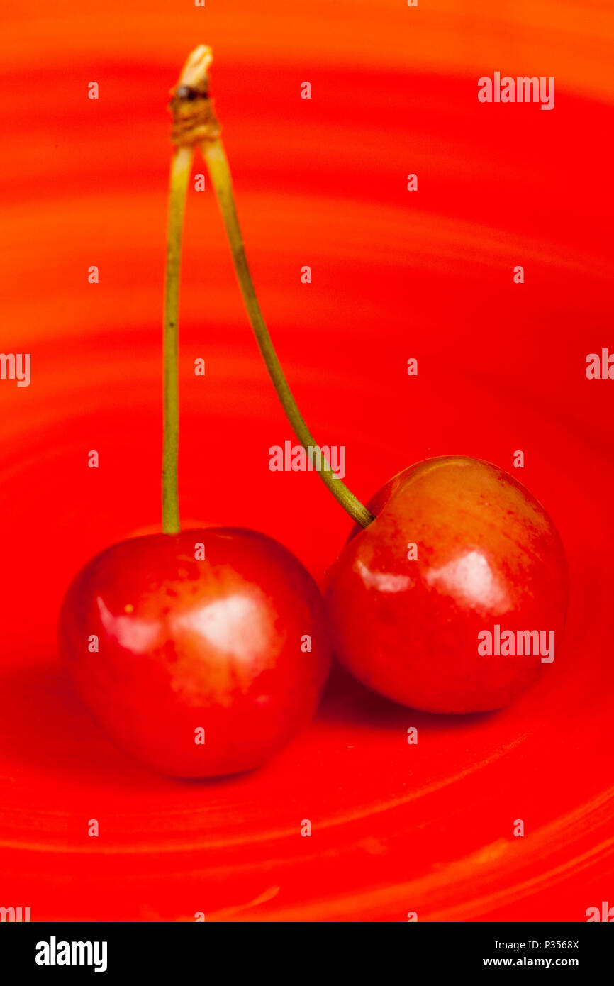 tabel full of bigarreau napoleon cherries, fresh healthy fruit Stock ...
