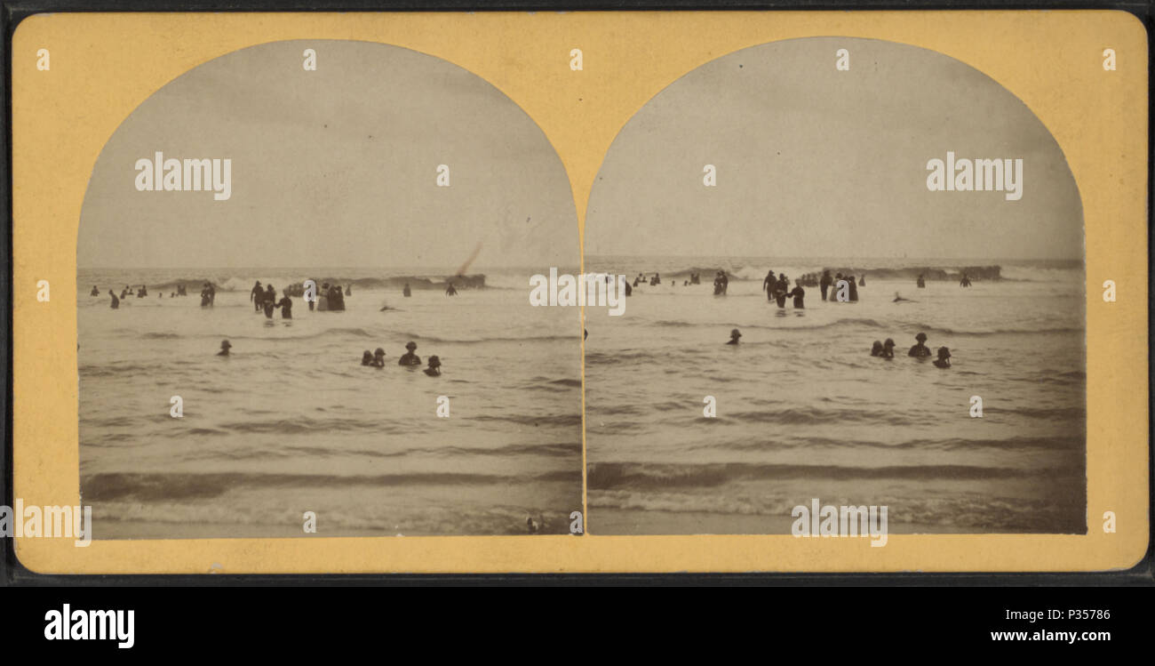 53 Cape May, N.J. (View of waders in the Ocean.), from Robert N. Dennis ...