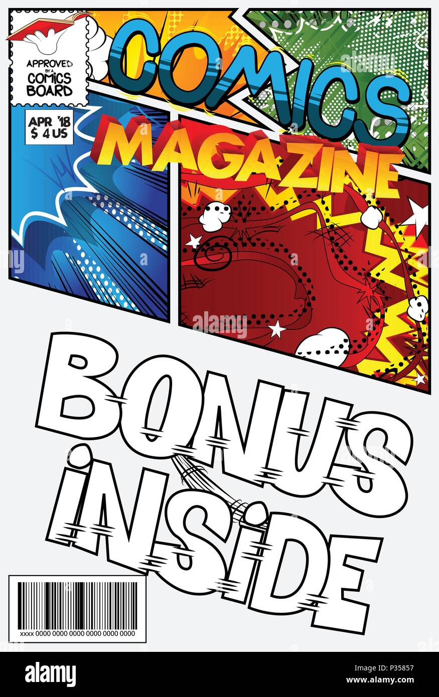Editable comic book cover with abstract background Stock Vector Image ...