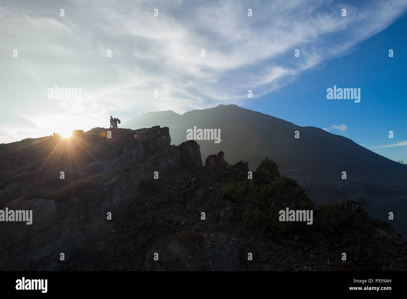 Hikers on crater rim hi-res stock photography and images - Alamy
