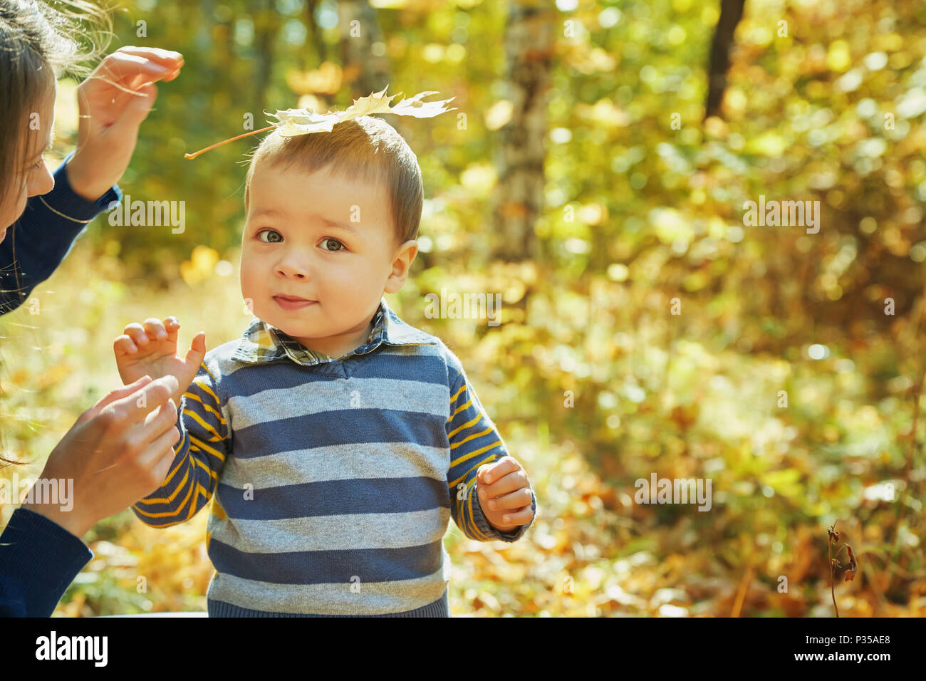 child walking in an autumn park Stock Photo - Alamy