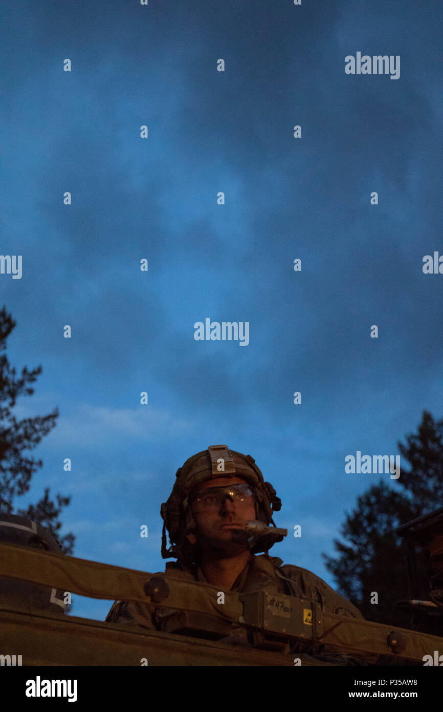 A Soldier from Fires Squadron, 2d Cavalry Regiment (2CR), is on standby ...