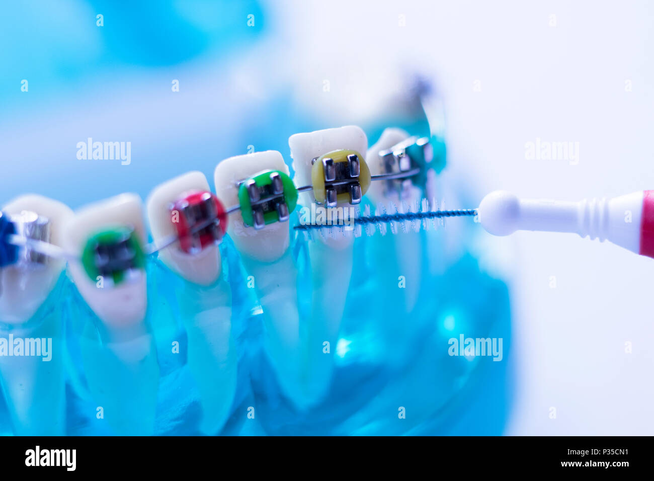 Inter dental teeth cleaning brush healthy floss action between each ...