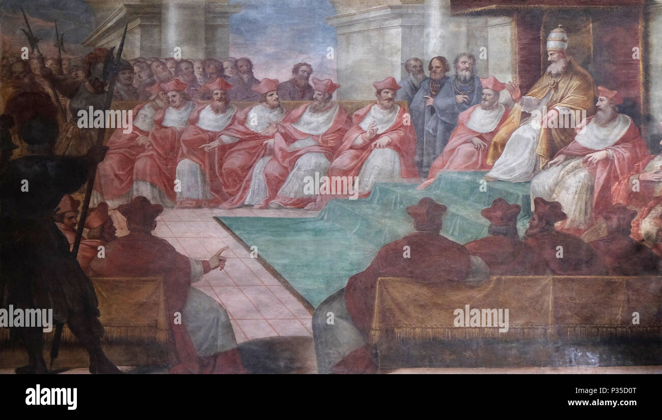 The Council of Mantua of 1459, fresco in Mantua Cathedral dedicated to ...
