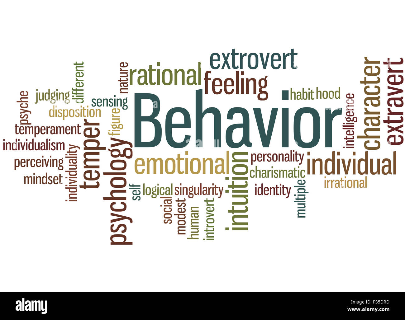 Behavior, word cloud concept on white background Stock Photo - Alamy