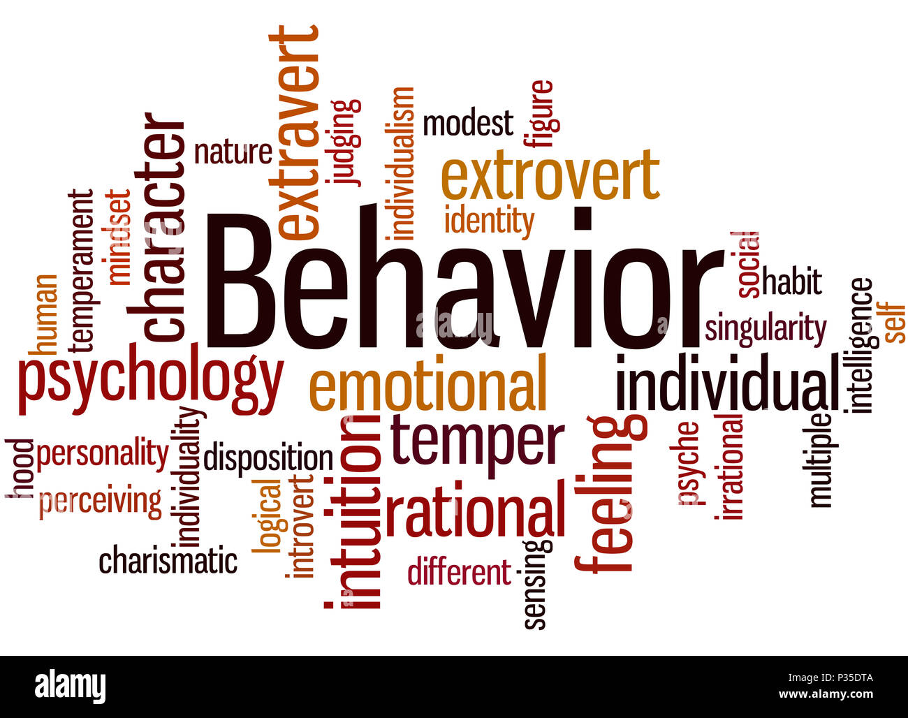 Behavior, word cloud concept on white background Stock Photo - Alamy