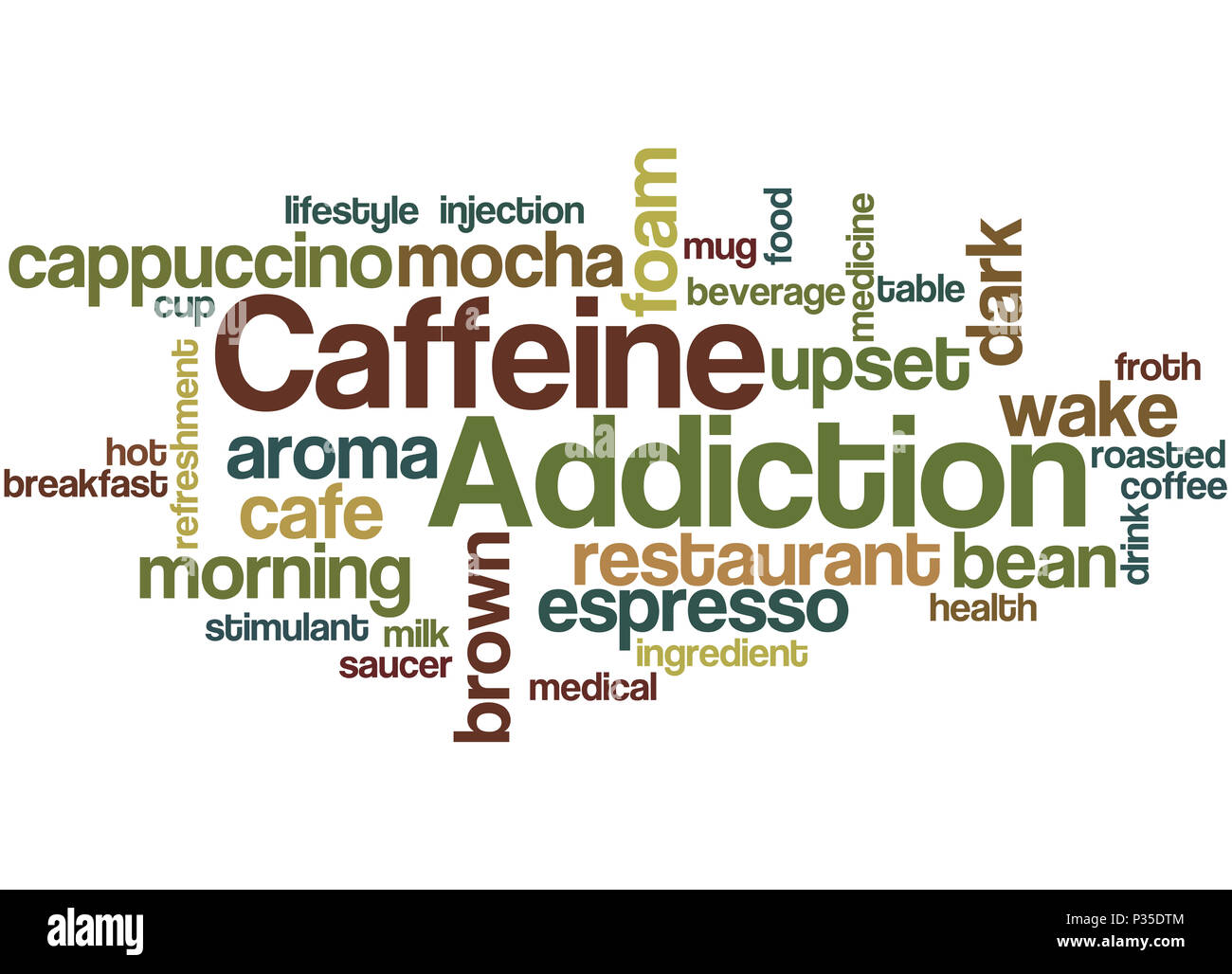 Caffeine addiction, word cloud concept on white background Stock Photo ...