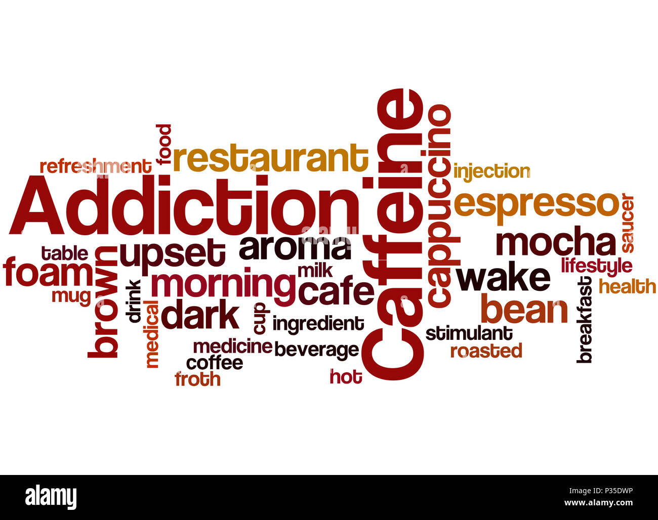Caffeine addiction, word cloud concept on white background Stock Photo ...