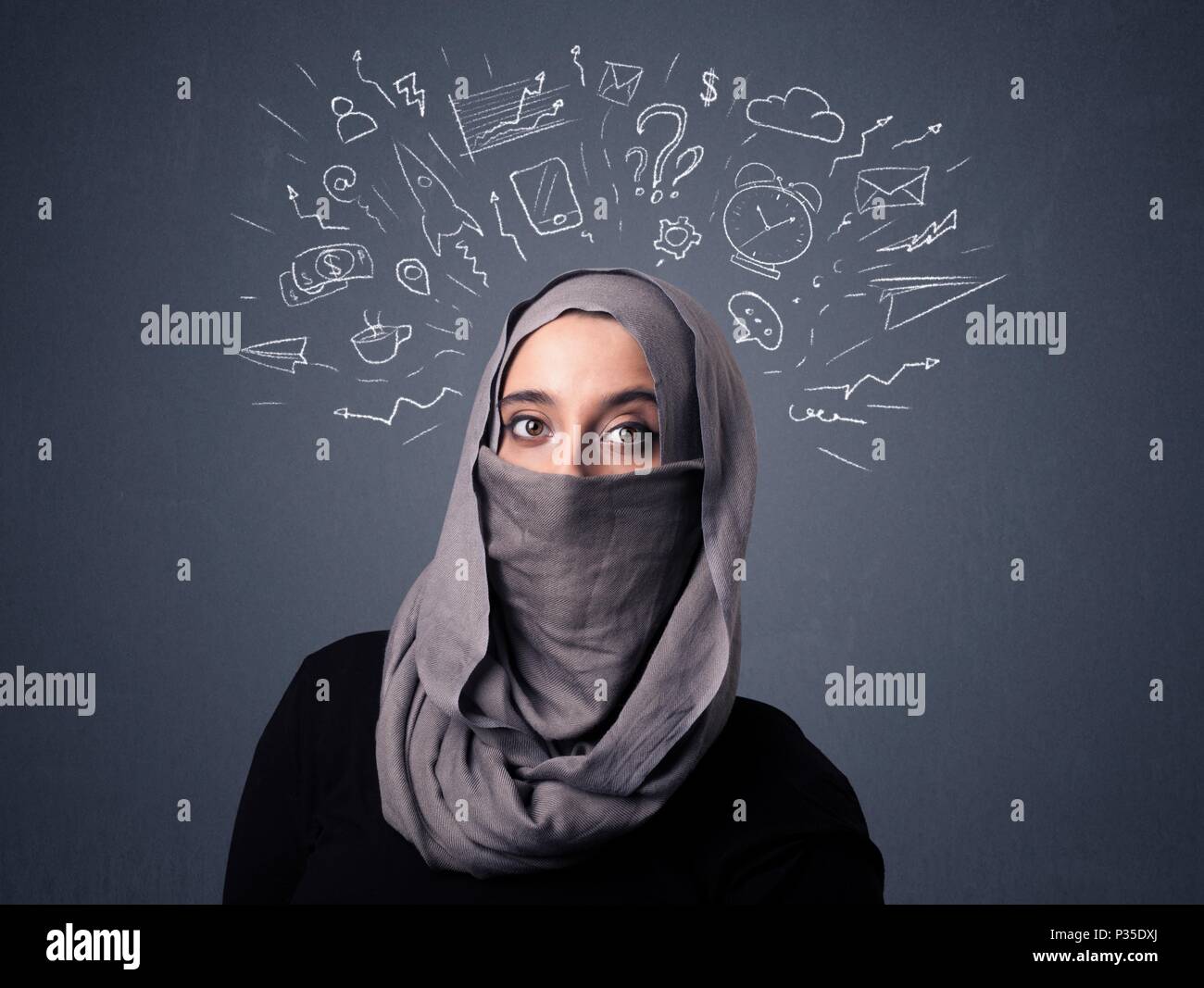 Niqab drawing hi-res stock photography and images - Alamy