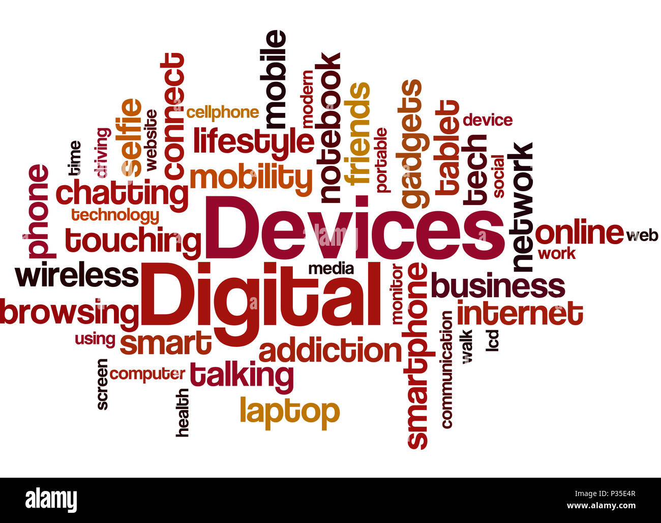 Digital Devices, word cloud concept on white background Stock Photo - Alamy