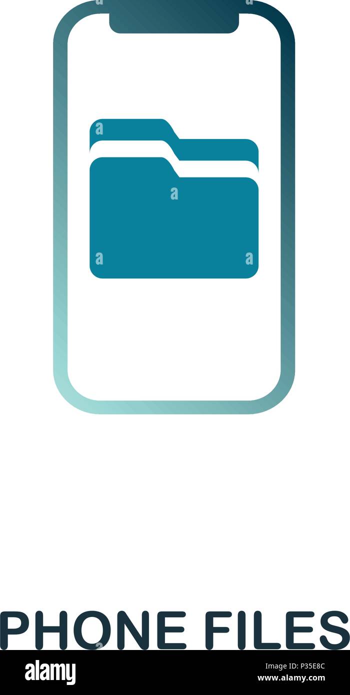 Phone Files icon. Flat style icon design. UI. Illustration of phone ...