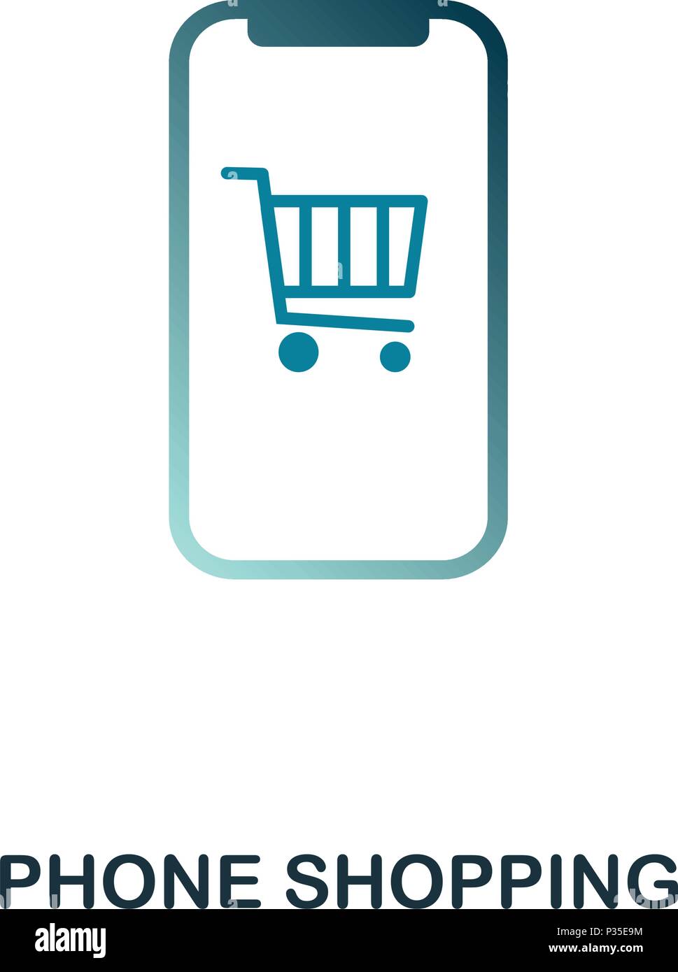 Phone Shopping icon. Flat style icon design. UI. Illustration of phone ...