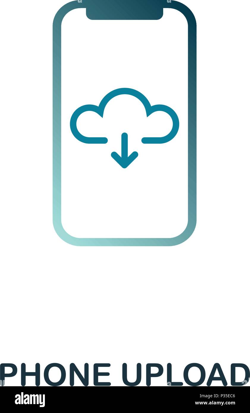 Phone Upload icon. Flat style icon design. UI. Illustration of phone ...