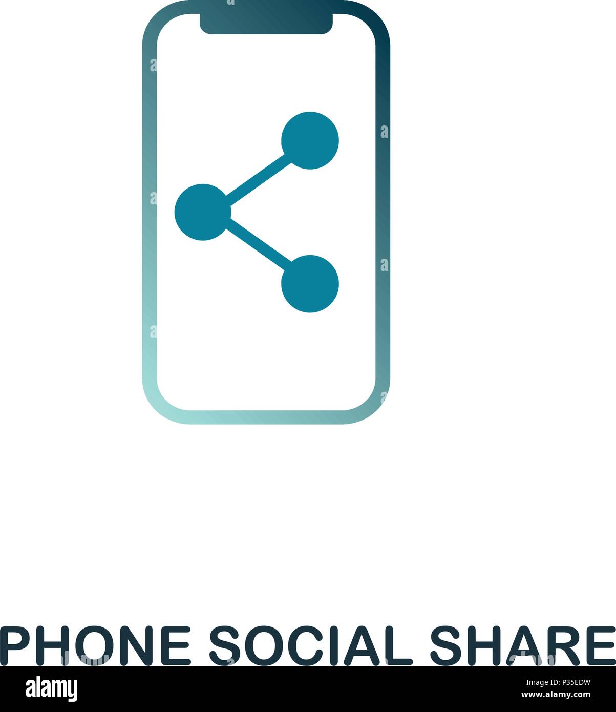 Phone Social Share icon. Flat style icon design. UI. Illustration of ...