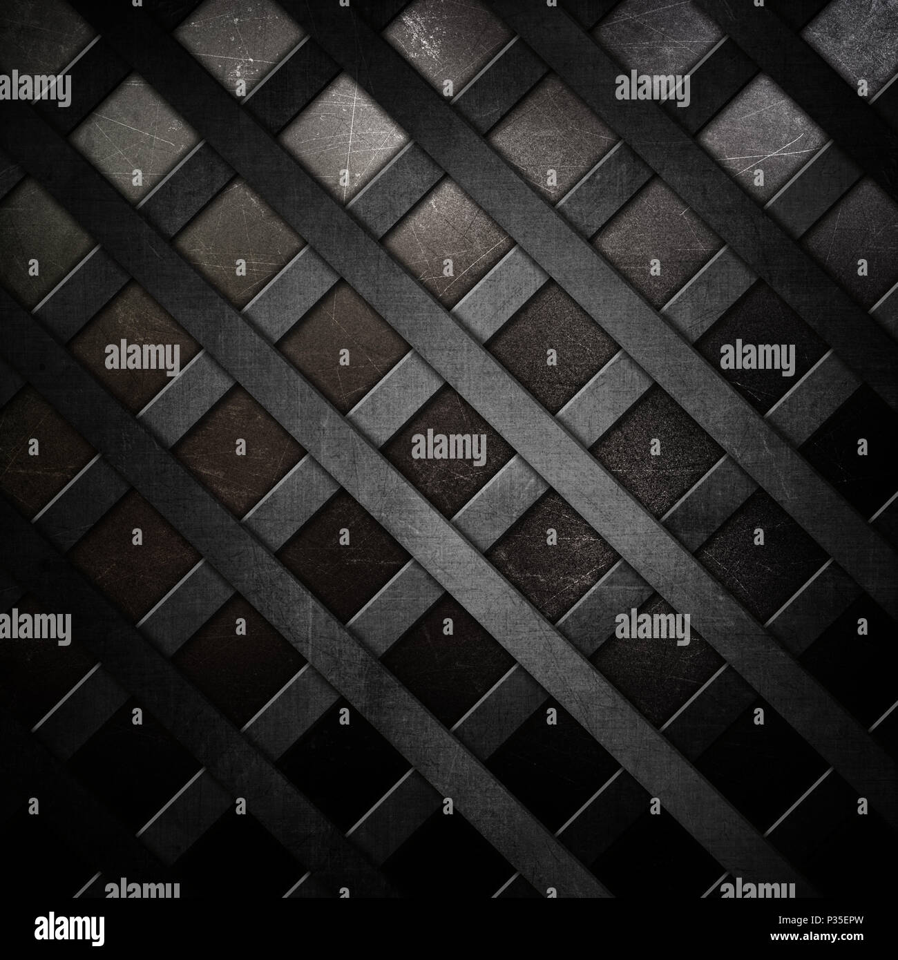 Abstract lattice metallic background with scratches and stains Stock ...