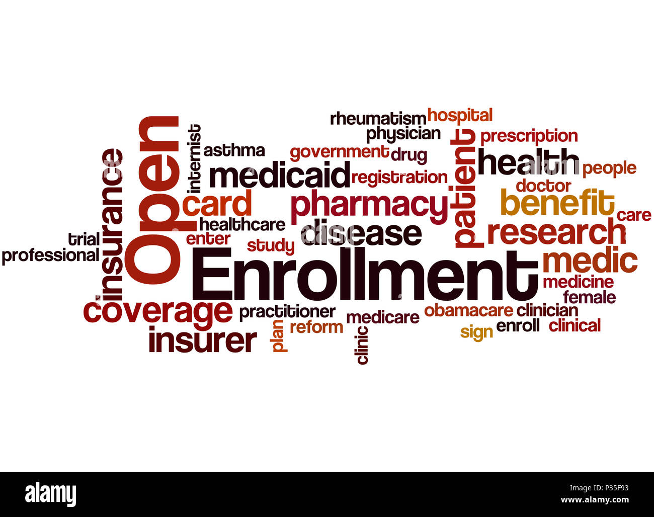 Open Enrollment, word cloud concept on white background Stock Photo - Alamy