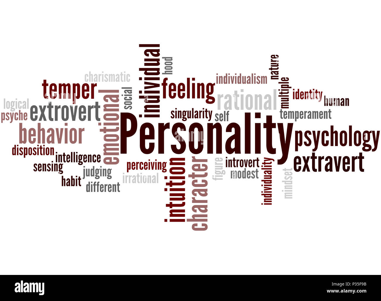 Personality, word cloud concept on white background Stock Photo - Alamy